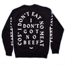 No Beef Sweater - Black x White – Plant Faced Clothing